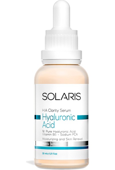 Solaris Hyaluronik Asit Serum Nemlendirici 30 ml (Hyaluronic Acid ve B5) Solaris Hyaluronik Asit Serum Nemlendirici 30 ml (Hyaluronic Acid ve B5)