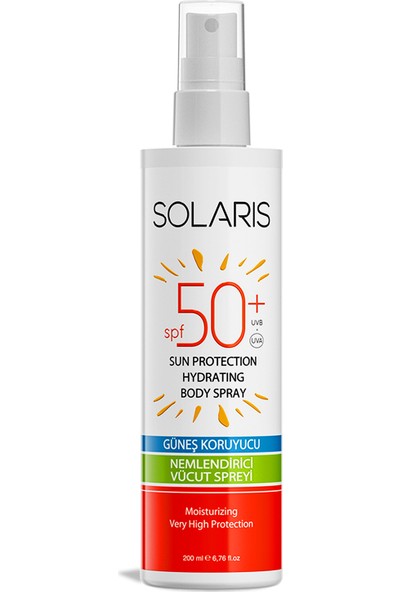 Solaris Güneş Losyonu Vücut Spreyi SPF 50+ ( 200 ml ) Solaris Güneş Losyonu Vücut Spreyi SPF 50+ ( 200 ml )