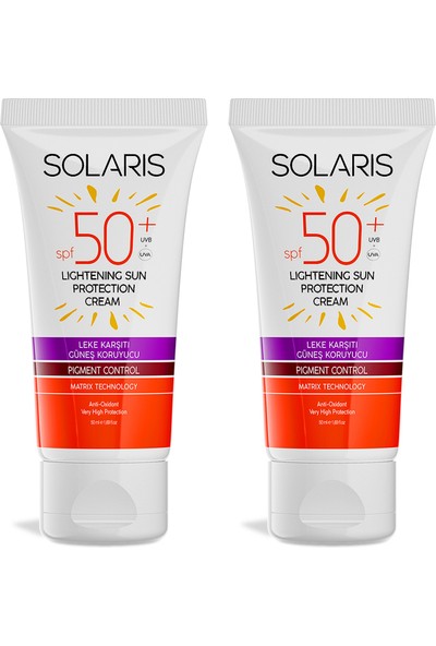 Solaris Leke Karşıtı Güneş Koruyucu Krem 50 ml x 2 Adet Solaris Leke Karşıtı Güneş Koruyucu Krem 50 ml x 2 Adet