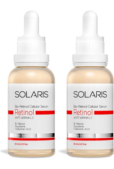 Solaris Onarıcı & Besleyici Retinol Cilt Bakım Serumu 30 ml x 2 Adet (1% Retinol ve Hyaluronic Acid) Solaris Onarıcı & Besleyici Retinol Cilt Bakım Serumu 30 ml x 2 Adet (1% Retinol ve Hyaluronic Acid)