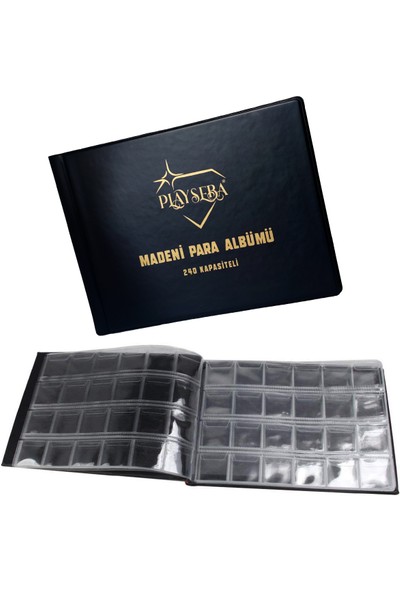 Playseba Madeni Para Albümü 240 Kapasiteli - Büyük Boy Kapama Defteri