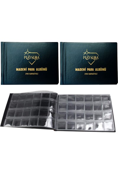Playseba Madeni Para Albümü Seti 2'li - 240 Kapasiteli Kapama Defteri Playseba Madeni Para Albümü Seti 2'li - 240 Kapasiteli Kapama Defteri