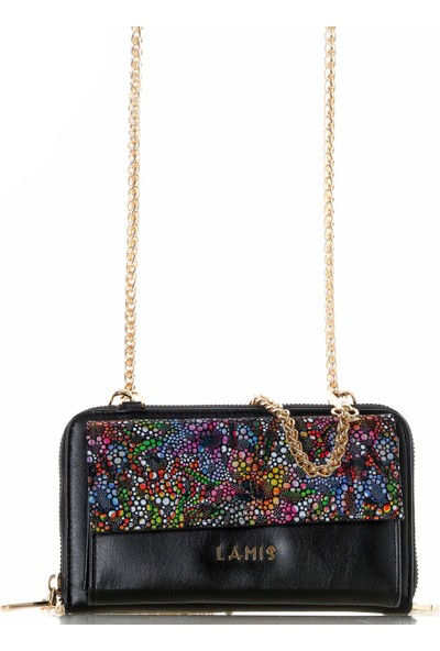 Lamis Marakası Zincir Askılı Telefonluk ve Para Bölmeli Kadın Cüzdan