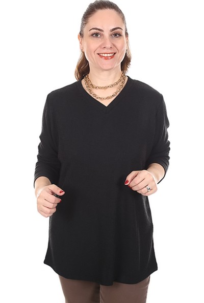 Brendon Büyük Beden Kadın Triko Bluz O4727 Siyah/black 21W0800O4727 Brendon Büyük Beden Kadın Triko Bluz O4727 Siyah/black 21W0800O4727