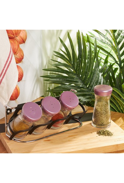 Karaca Ocha Mor Line 5 Parça Baharat Takımı Karaca Ocha Mor Line 5 Parça Baharat Takımı