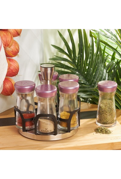 Karaca Ocha Mor Round 7 Parça Baharat Takımı