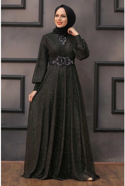 Neva Style Tesettürlü Abiye Elbise - Simli Gold Tesettür Abiye Elbise 50151GOLD Neva Style Tesettürlü Abiye Elbise - Simli Gold Tesettür Abiye Elbise 50151GOLD