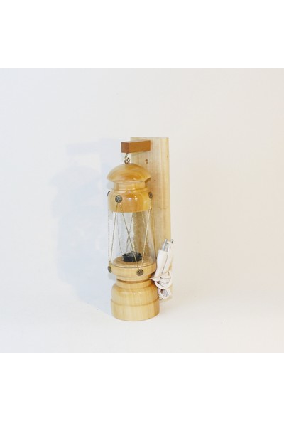 Sağlar El Sanatları Ahşap Duvar Abajur Gemici Feneri
