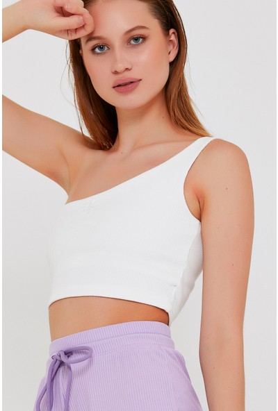 Mut Tek Omuz Beyaz Renk Büstiyer