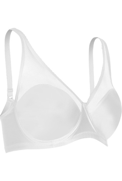 Alışveriş Meydanı Kadın Beyaz Dantelli Toparlayıcı Küçültücü Balenli Minimizer Sütyen