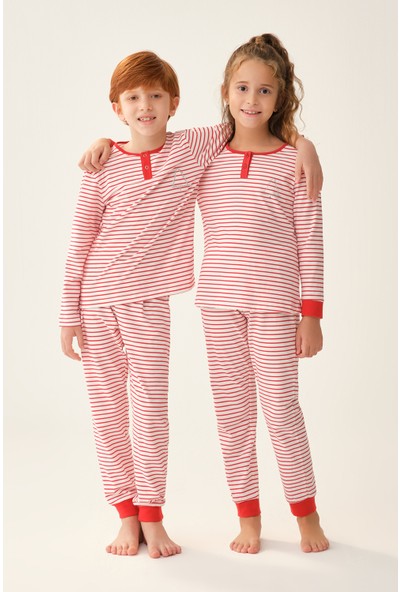 Dagi Çocuk Unisex Kırmızı Pijama Takımı