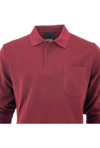 Oppland Erkek Mevsimlik Düğmeli Polo Yaka Uzun Kollu Cepli Rahat Kesim Likralı Pamuklu Kumaş Sweatshirt