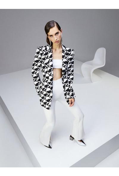 Nocturne Desenli Pens Detaylı Blazer