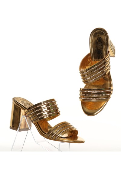 Lamis Elwan Taşlı ve Kalın Topuklu Kadın Abiye Ayakkabı