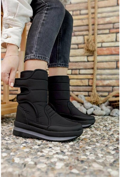 Modaonn Unisex Siyah Kürklü Kar Botu Modaonn Unisex Siyah Kürklü Kar Botu