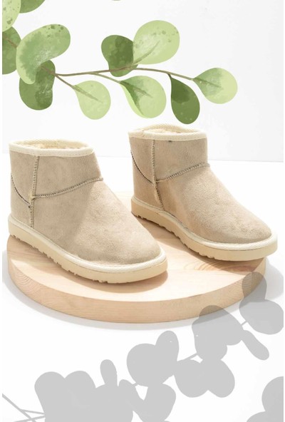 Bambi Bej Süet Kadın Bot & Bootie K029562300