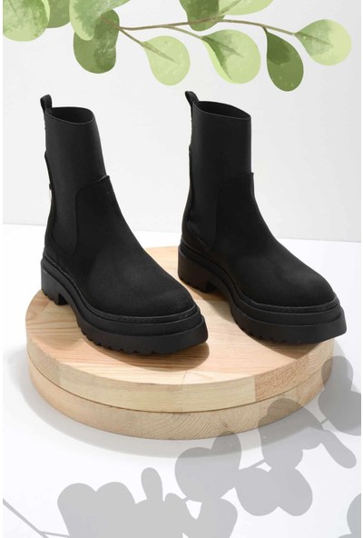 Bambi Siyah Süet Kadın Bot & Bootie K025382800 Bambi Siyah Süet Kadın Bot & Bootie K025382800