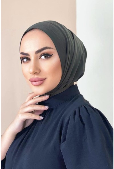 Mooncorn Kadın Tesettür Haki Çıtçıtlı Boyunluk Hijap Bone Model Eşarp Şal Mooncorn Kadın Tesettür Haki Çıtçıtlı Boyunluk Hijap Bone Model Eşarp Şal