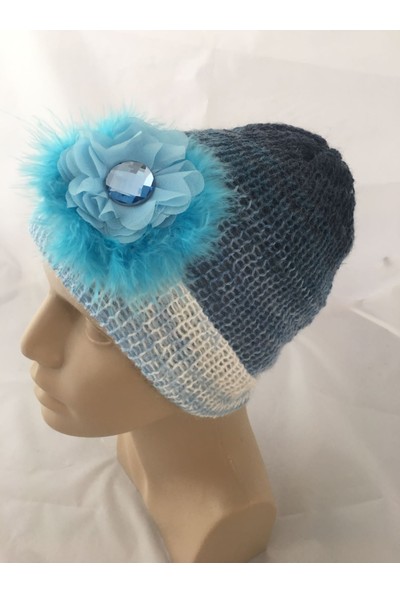 DRT Tasarım Angora Çift Kat Bere Çiçek Detaylı