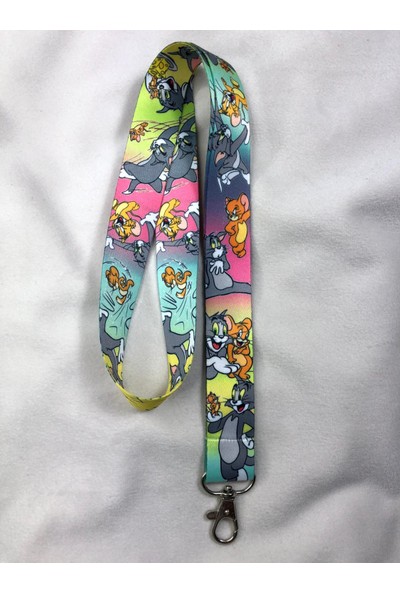 Hediyebum Tom & Jerry Mavi Yeşil Boyun Askı Ipi