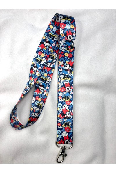 Hediyebum Minnie Mouse Çiçekli Boyun Askı Ipi