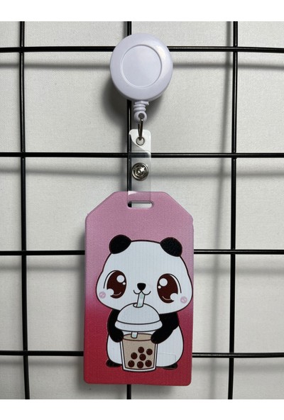 Hediyebum Panda Kırmızı Dik Yaka Kart Kılıfı