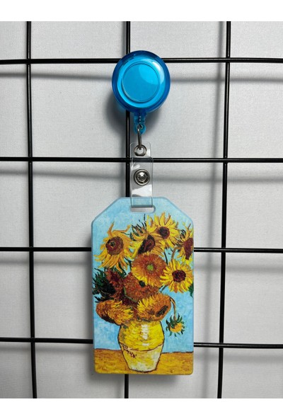 Hediyebum Van Gogh Ayçiçeği Dik Yaka Kart Kılıfı