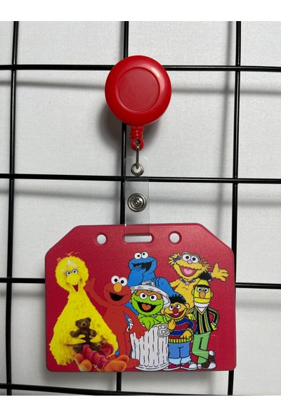 Hediyebum Susam Sokağı Kırmızı Yan Yaka Kart Kılıfı