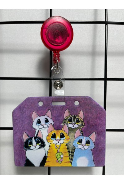 Hediyebum Kediler Yan Yaka Kart Kılıfı