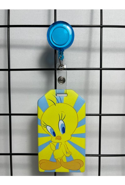 Hediyebum Tweety Sarı Mavi Dik Yaka Kart Kılıfı