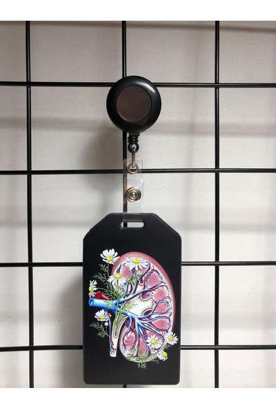Hediyebum Çiçekli Böbrek Yaka Kart Kılıfı