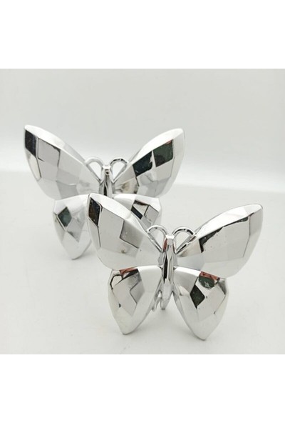 Sillage Home Dekoratif 2'li Kelebek Gümüş