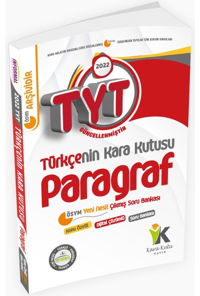 İnformal Yayınları TYT 2022 Türkçenin Kara Kutusu Paragraf Konu Özetli Dijital Çözümlü Çıkmış Soru Bankası İnformal Yayınları TYT 2022 Türkçenin Kara Kutusu Paragraf Konu Özetli Dijital Çözümlü Çıkmış Soru Bankası