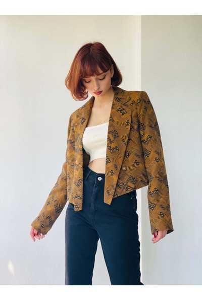 Retrobird Kısa Retro Model Ceket Kadın Hardal