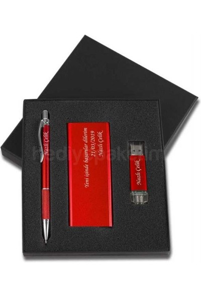 Adipa Isme Özel Kalem USB ve Powebank Hediye Seti Adipa Isme Özel Kalem USB ve Powebank Hediye Seti