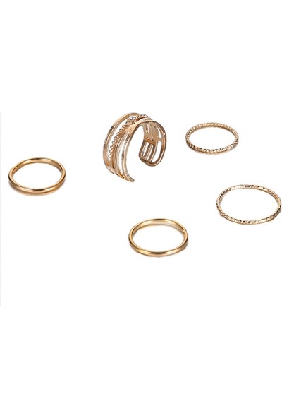 Chavin 5 Li Çoklu Taşlı Eklem Yüzüğü Bayan Yüzük EP47