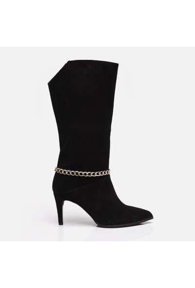 Hotiç Deri Siyah Kadın Çizme - 01CIH229530A100