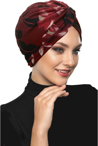 Fidan Bone Desenli Çapraz Penye Bordo Yaprak Motifli Hazır Türban Tesettür Havuz Bonesi Fidan Bone Desenli Çapraz Penye Bordo Yaprak Motifli Hazır Türban Tesettür Havuz Bonesi