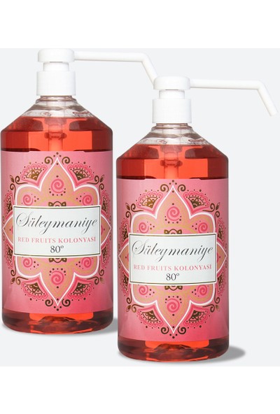 Süleymaniye Red Fruits Kolonyası 80° Pompalı 2'li (2*1 Lt.) Süleymaniye Red Fruits Kolonyası 80° Pompalı 2'li (2*1 Lt.)