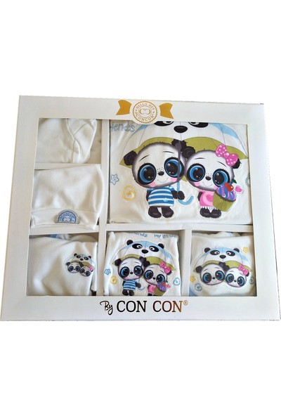 Concon Baby Panda Nakışlı 10'lu Hastane Çıkışı