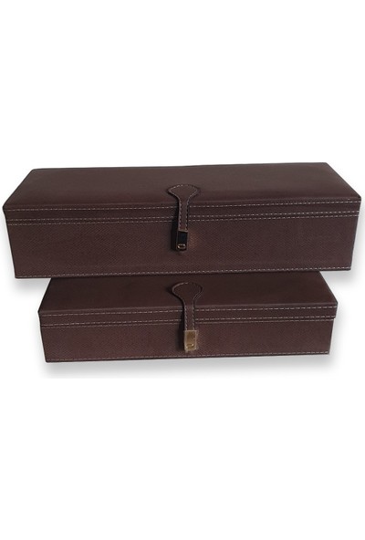 Adalinhome Deri Saat Aksesuar Kutusu Ikili Set Adebls-02 Adeblskh-02