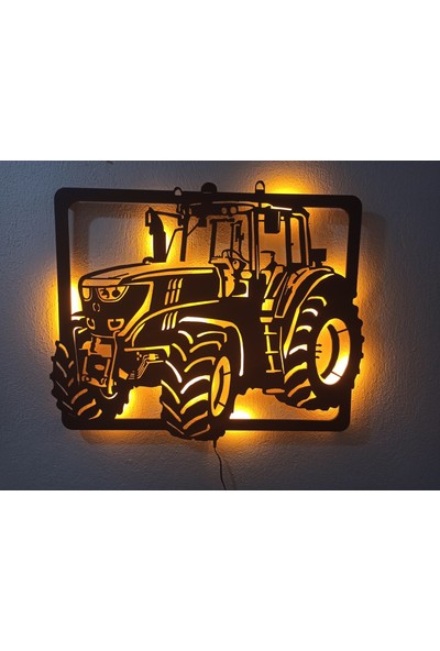 Alda Ahşap Büyük Traktör LED Işıklı Duvar Tablosu