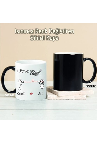 Zavansa I Love You Kişiye Özel Sihirli Kupa PI158 Zavansa I Love You Kişiye Özel Sihirli Kupa PI158