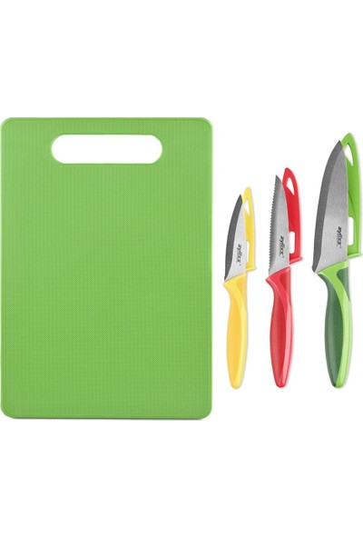 Zyliss E910047 Kesme Tahtası ve 3'lü Bıçak Seti Zyliss E910047 Kesme Tahtası ve 3'lü Bıçak Seti