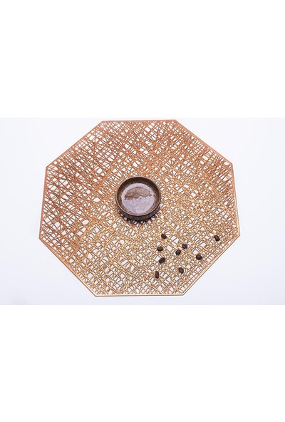 Lisan Sekizgen Desenli Bakır Amerikan Servisi 6'lı