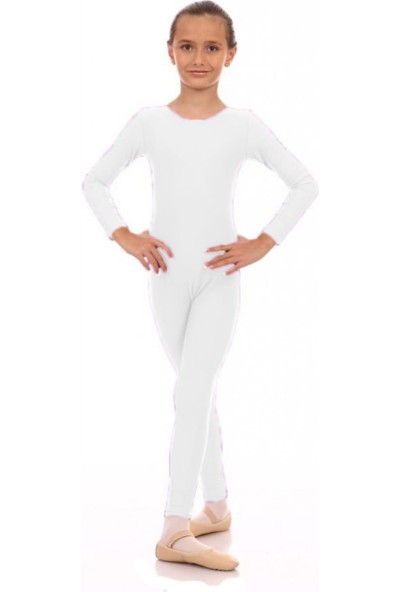 Masal Kostüm Uzun Kol Çalışma Tulumu Koton Dans Bale Cimnastik