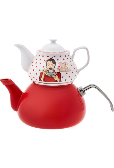 Karaca Back To Kitchen Midi Porselen Demlikli Çaydanlık Takımı