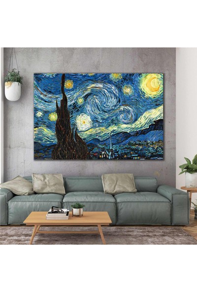 Dokulu Tablo Van Gogh Yıldızlı Gece Tablosu Modern Sanat Yağlı Boya Efektli Kanvas Tablo Dokulu Tablo Van Gogh Yıldızlı Gece Tablosu Modern Sanat Yağlı Boya Efektli Kanvas Tablo