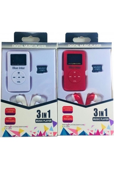 Blue Inter LCD Ekranlı Kulaklıklı Mp3 Player+ Micro Sd Kart Beyaz Blue Inter LCD Ekranlı Kulaklıklı Mp3 Player+ Micro Sd Kart Beyaz