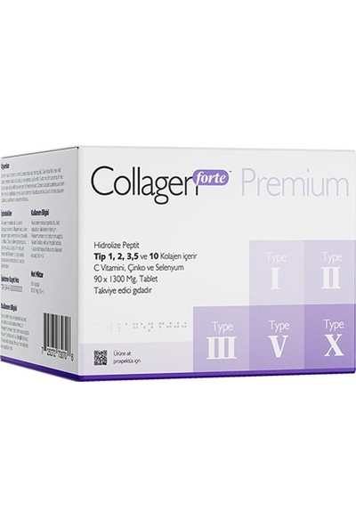 Collagen Forte Premium 5 Tip Kolajen 90 x 1300 Mg Collagen Forte Premium 5 Tip Kolajen 90 x 1300 Mg